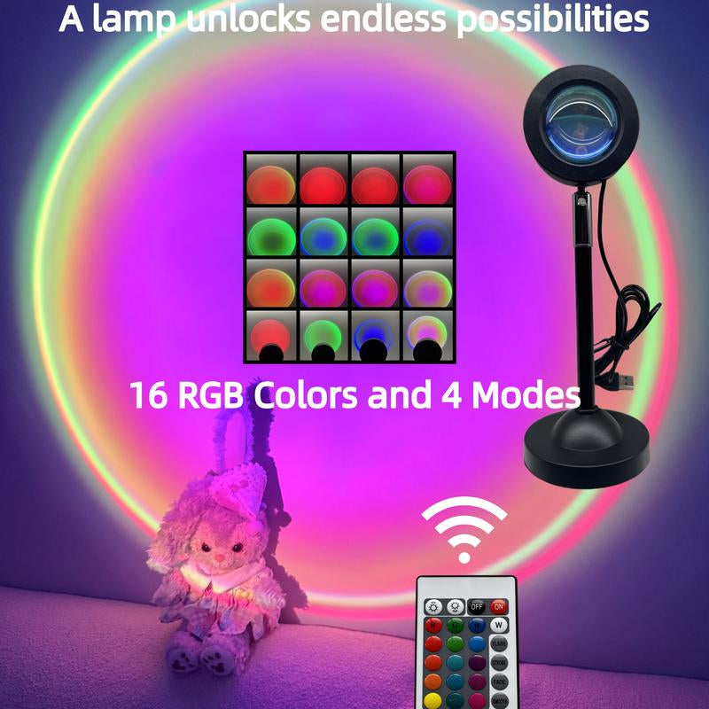 Sunset RGB LED Projector Lamp with Remote Control - Decorative Multico ...